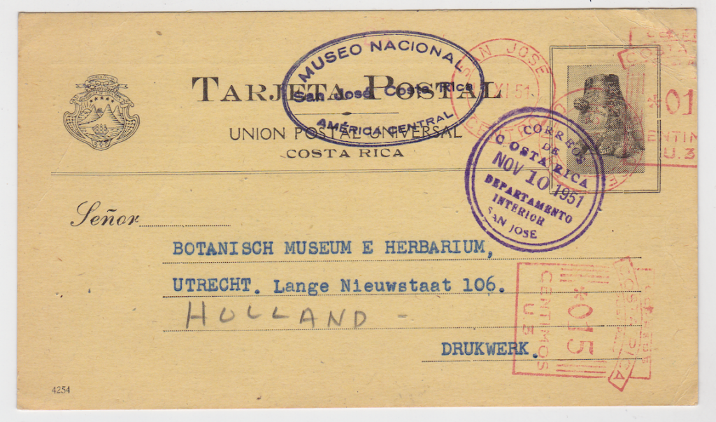 Costa Rica Stamps: Museo Nacional Postal Card - Costa Rica Stamps